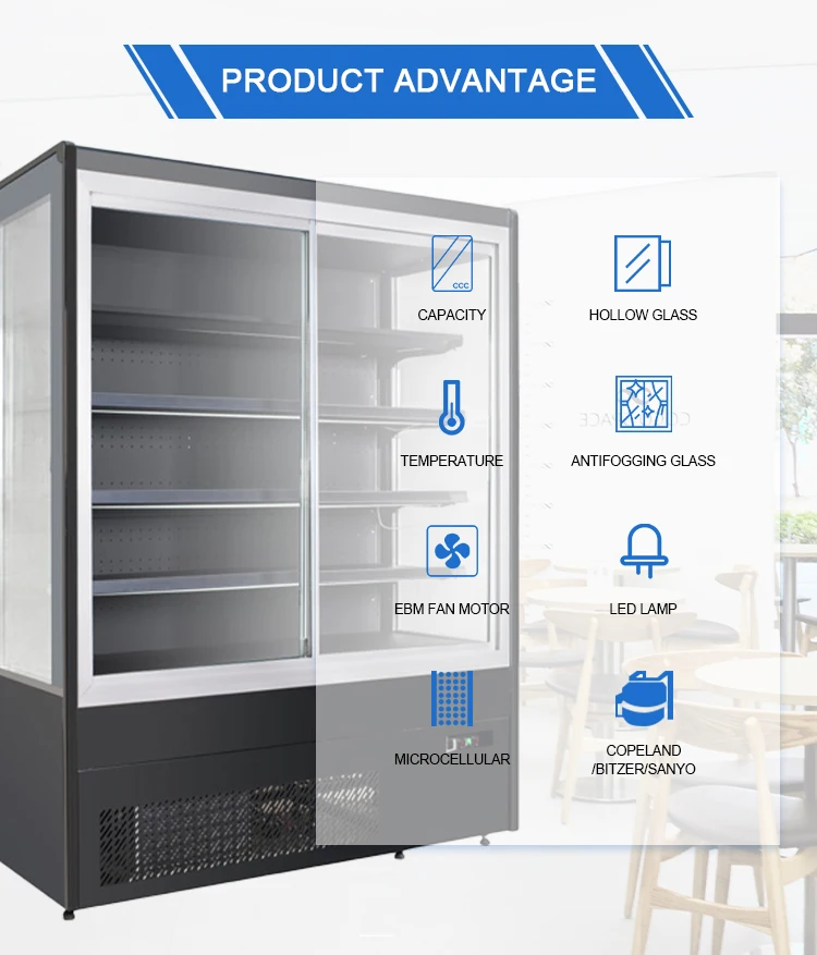 Dusung Supermarket Counter Commercial Circular Refrigerator For Fruits ...
