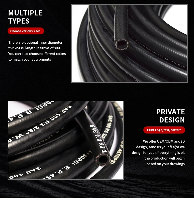 SAE100 R16 Hydraulic Hose High Pressure One or Two Layers of Braided ...