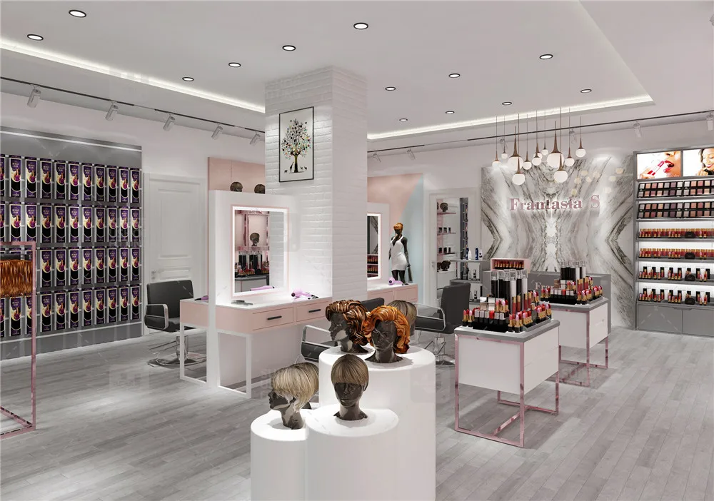 Luxury Hairpiece Salon Shop Display Shelf Human Hair Extension Shop ...