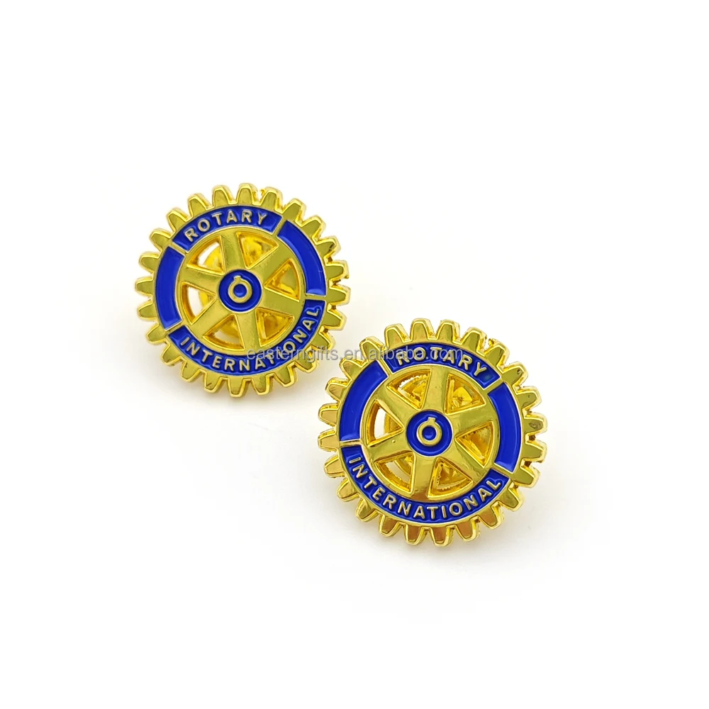 Rotary Logo Metal Craft - Gold Enamel Pin for Collectibles