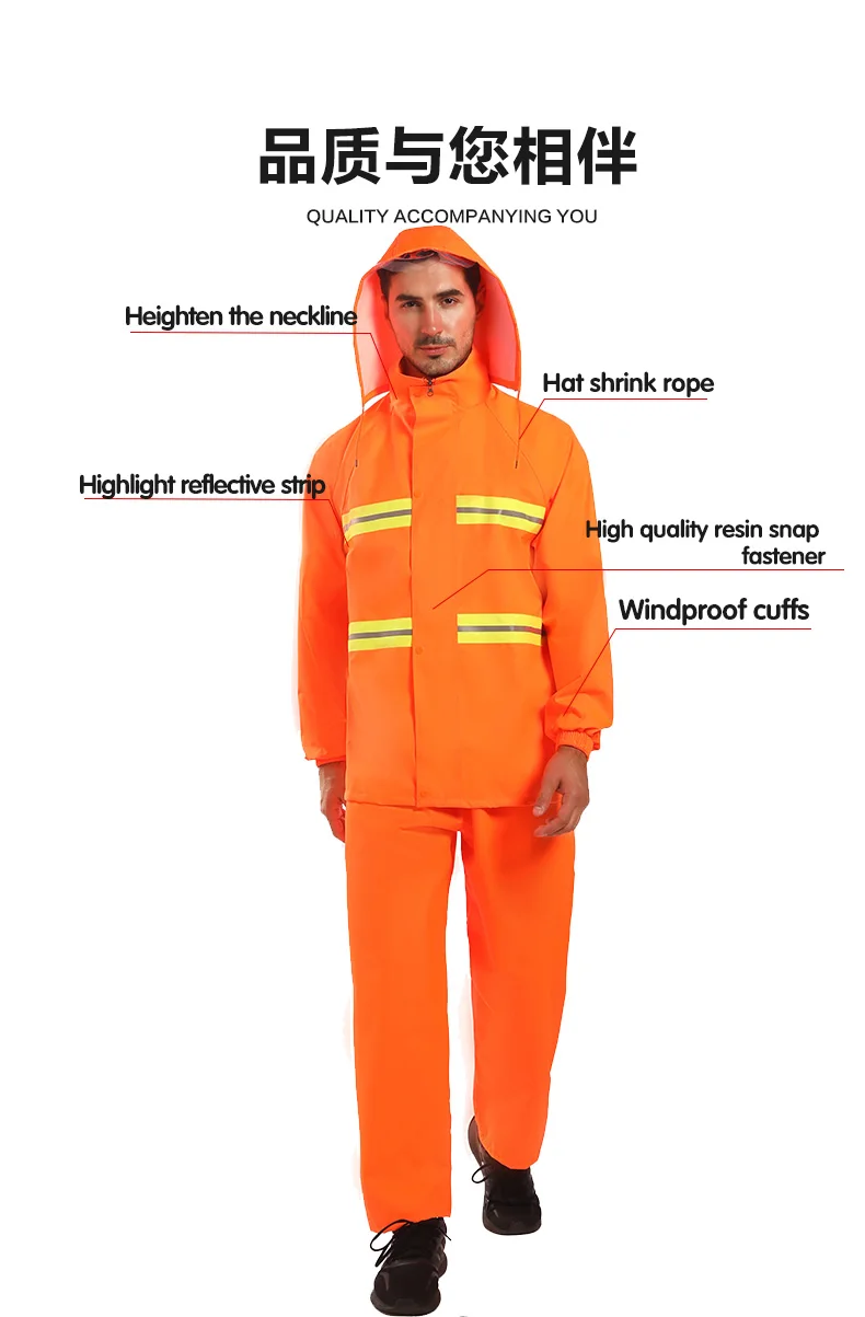 High Quality Waterproof Thick Double Layer Raincoat Split Adult ...
