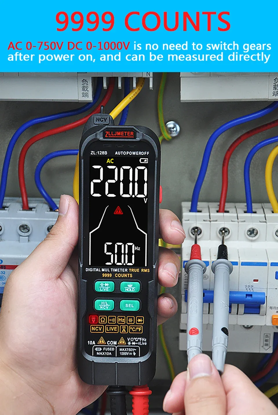 Usb Charge Handheld Digital Multimeter Profesional Ac Dc Current ...