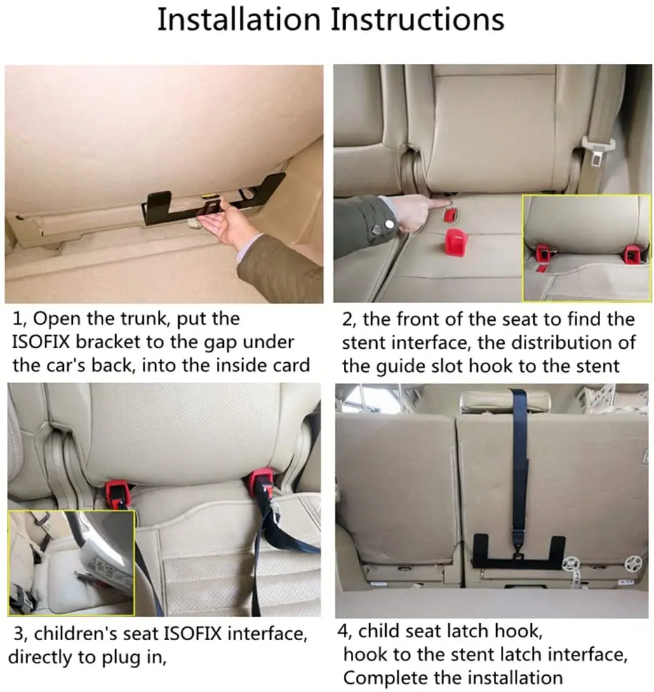 Universal Steel ISOFIX Bracket Connector Right/Left Rear Seat Belt ...