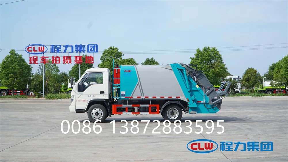 RHD FORLAND 4x2 Diesel Manual Trash Truck 3m3 Compactor with Hook Lift ...