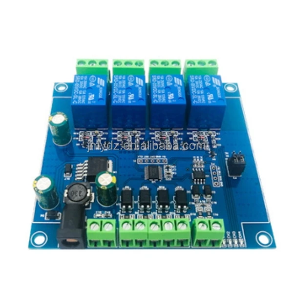 4 channel 5V relay module switch input/output RS485/TTL serial communication Modbus Rtu board ...