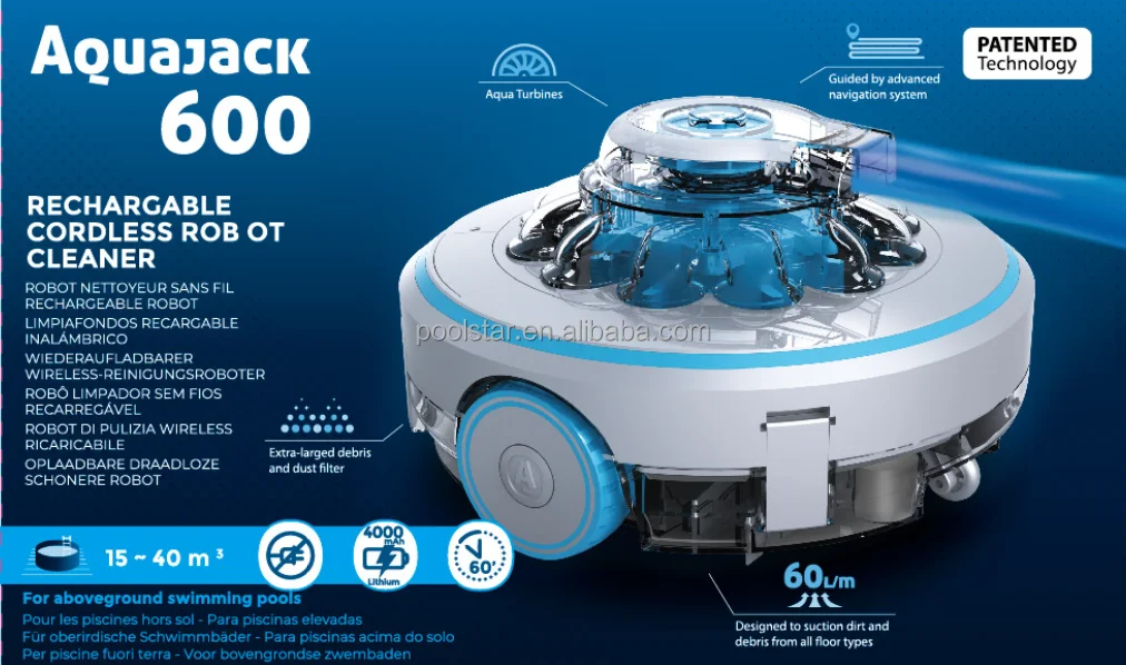 Aquajack 600 Rechargeable Cordless Robotic Pool Cleaner
