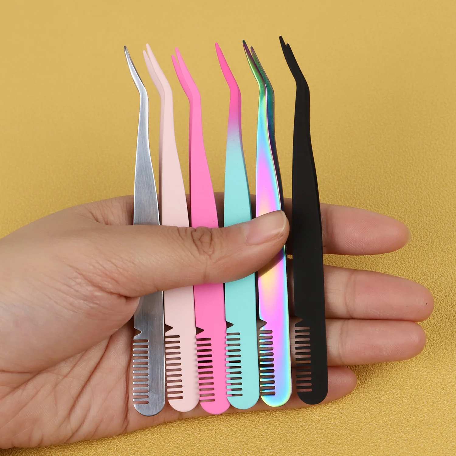 Custom Logo Rose Gold Strip Lash Applicator Custom Logo Eyelash Applicator Tweezers With Logo ...