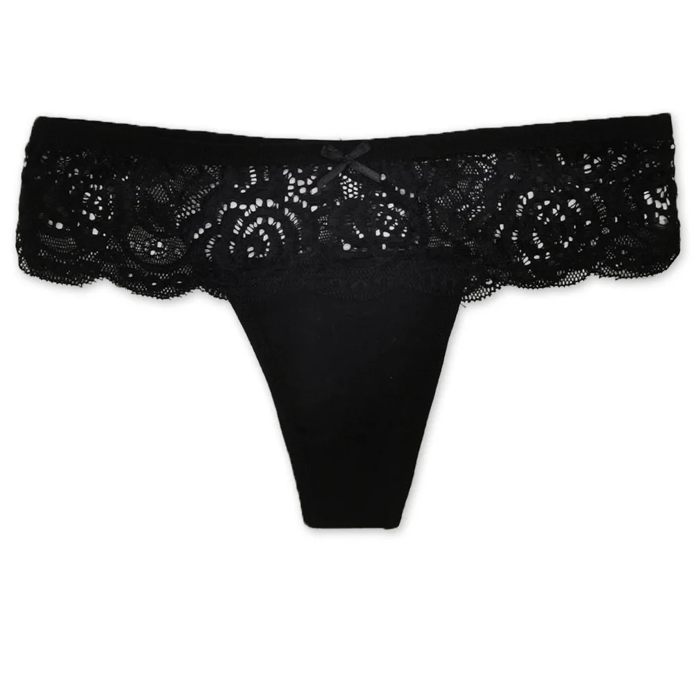 Shop New Arrival Lace Waist Band Cotton Women Knickers Thongs