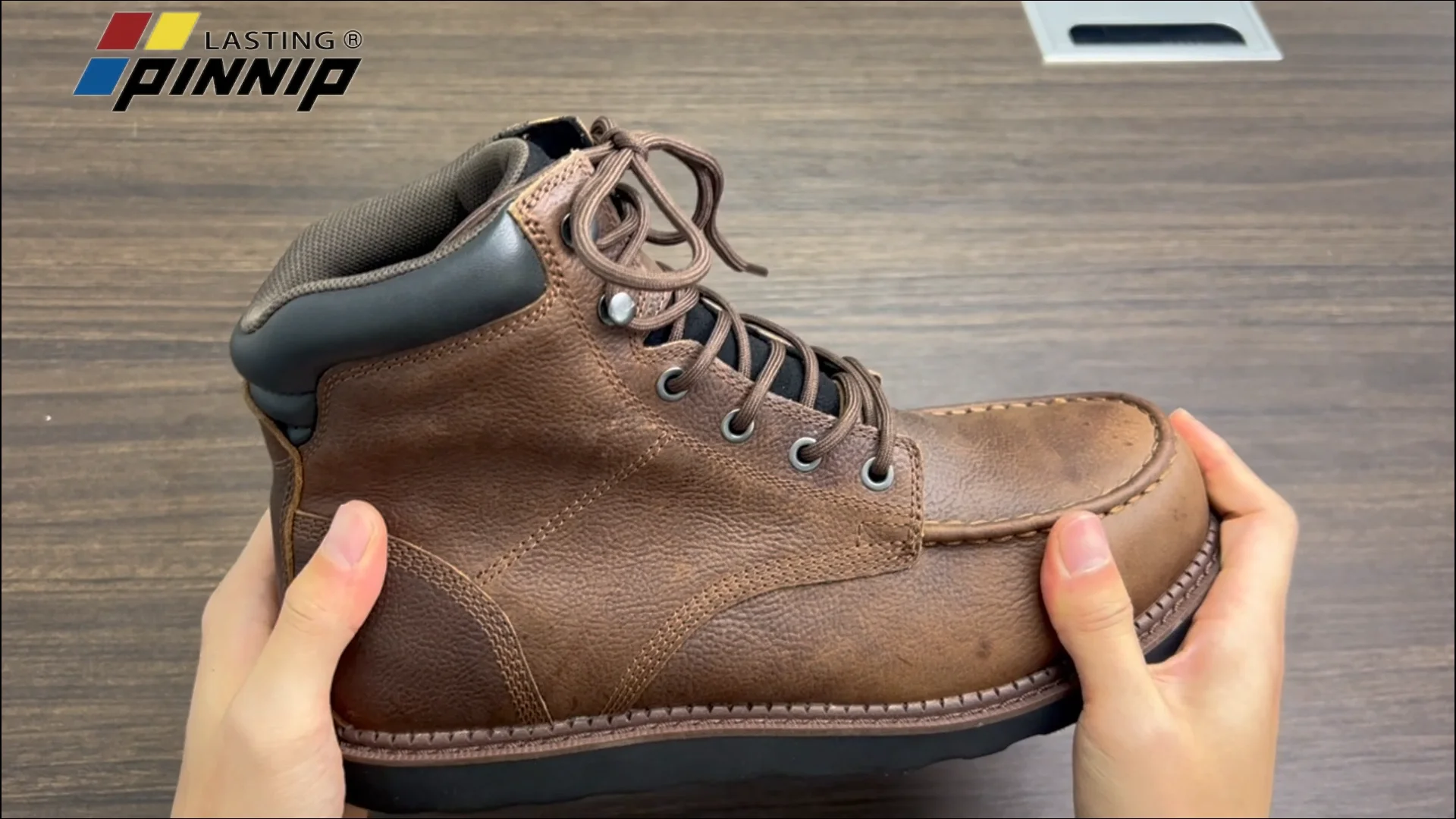 Pinnip Working Shoes Pangolin Cow Leather Safety Boots Martin Shoes For ...