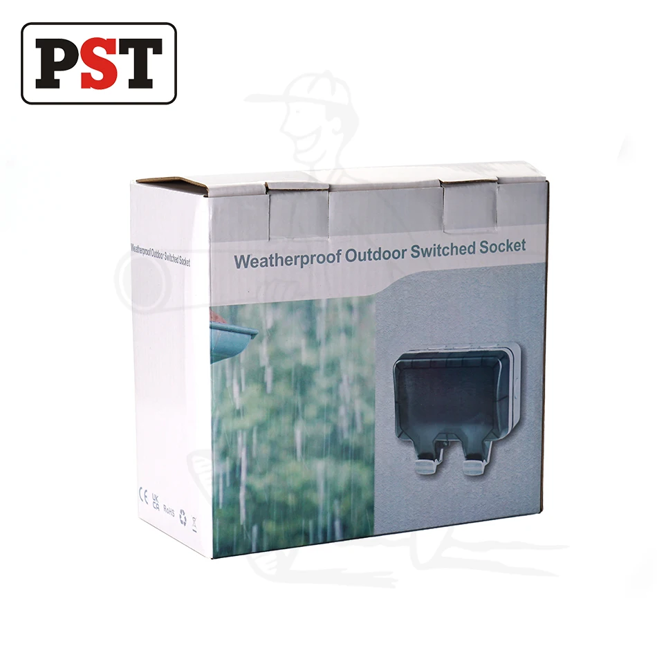 IP66 13 Amp Weatherproof Outdoor Switched Socket, Dual Outlet Wall ...