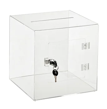 Acrylic Donation Box With Lock Wedding Wishing Well Ballot Boxes - Buy ...