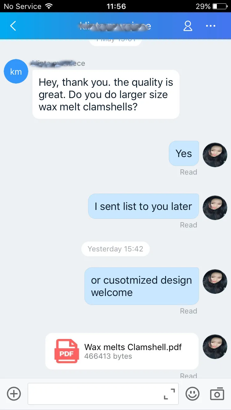 Custom 4 Cavity Burner Clamshell Wax Melt Packaging