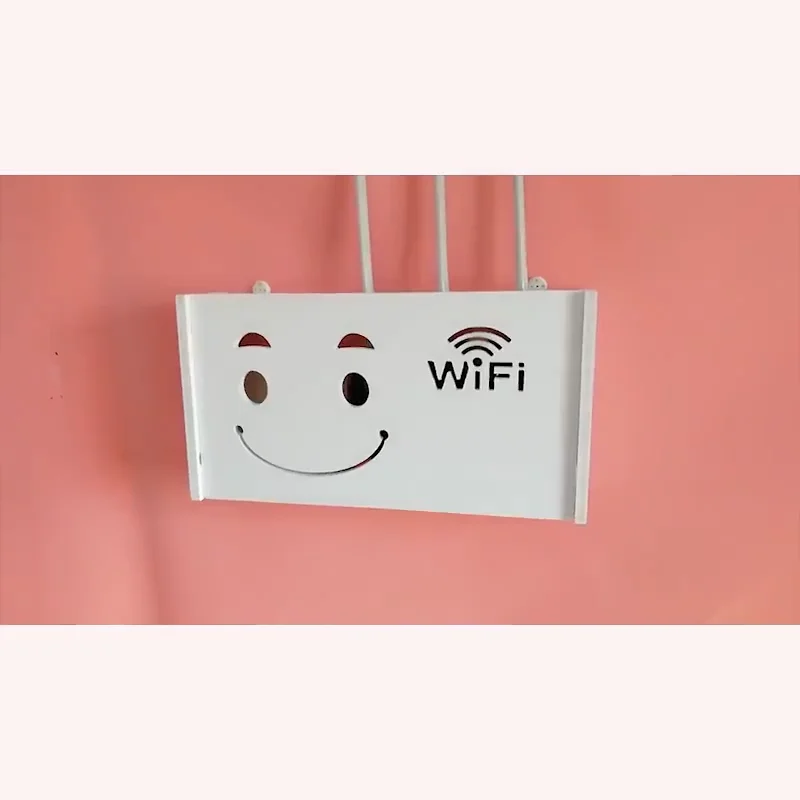 Wifi Router Storage Boxes Cable Power Plug Wire Wall Mounted Floating ...