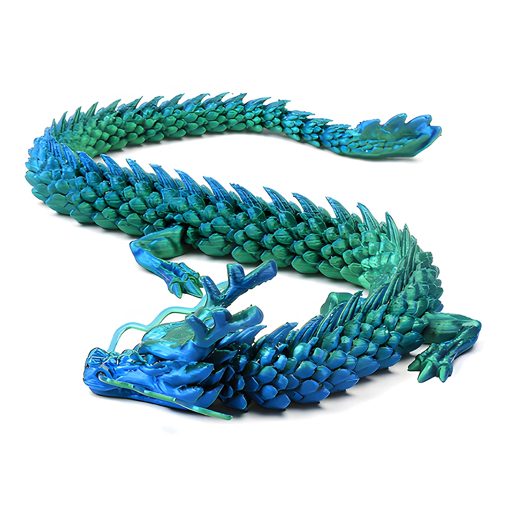 Customized 3D Printed Golden Dragon Statue Model PLA FDM Joints Dragon ...