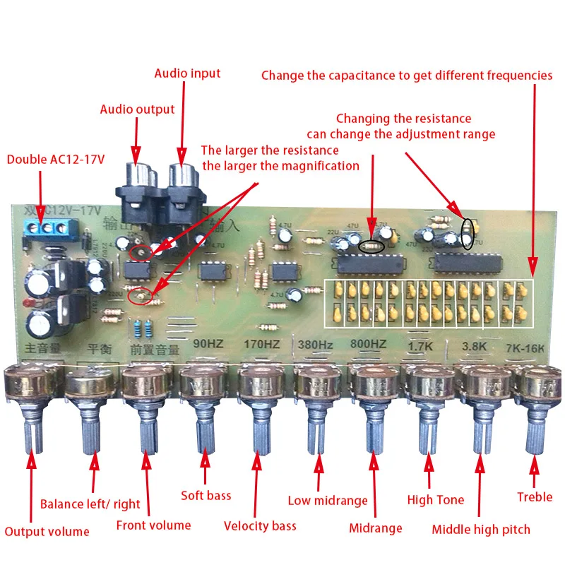 HIFI Amplifier Preamplifier Volume Tone EQ Control Board