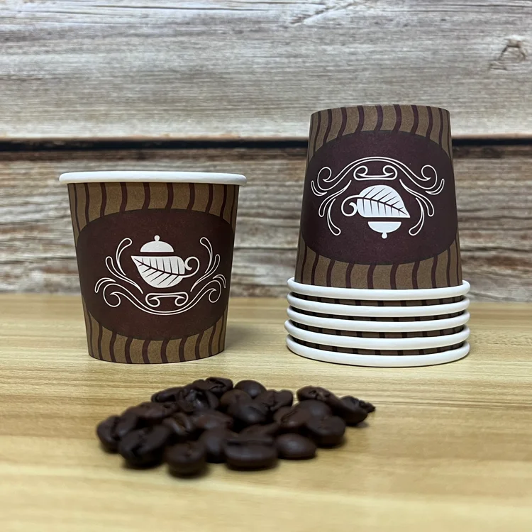 Custom Biodegradable Compostable Espresso Cups Single Wall 120Ml / 4Oz ...