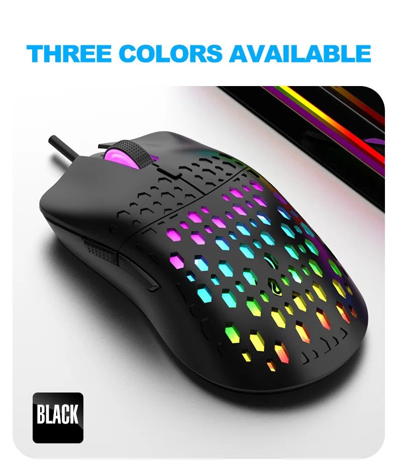 RAIKU G701 Gaming Mouse - Cool Light Cave Style & Ergonomic