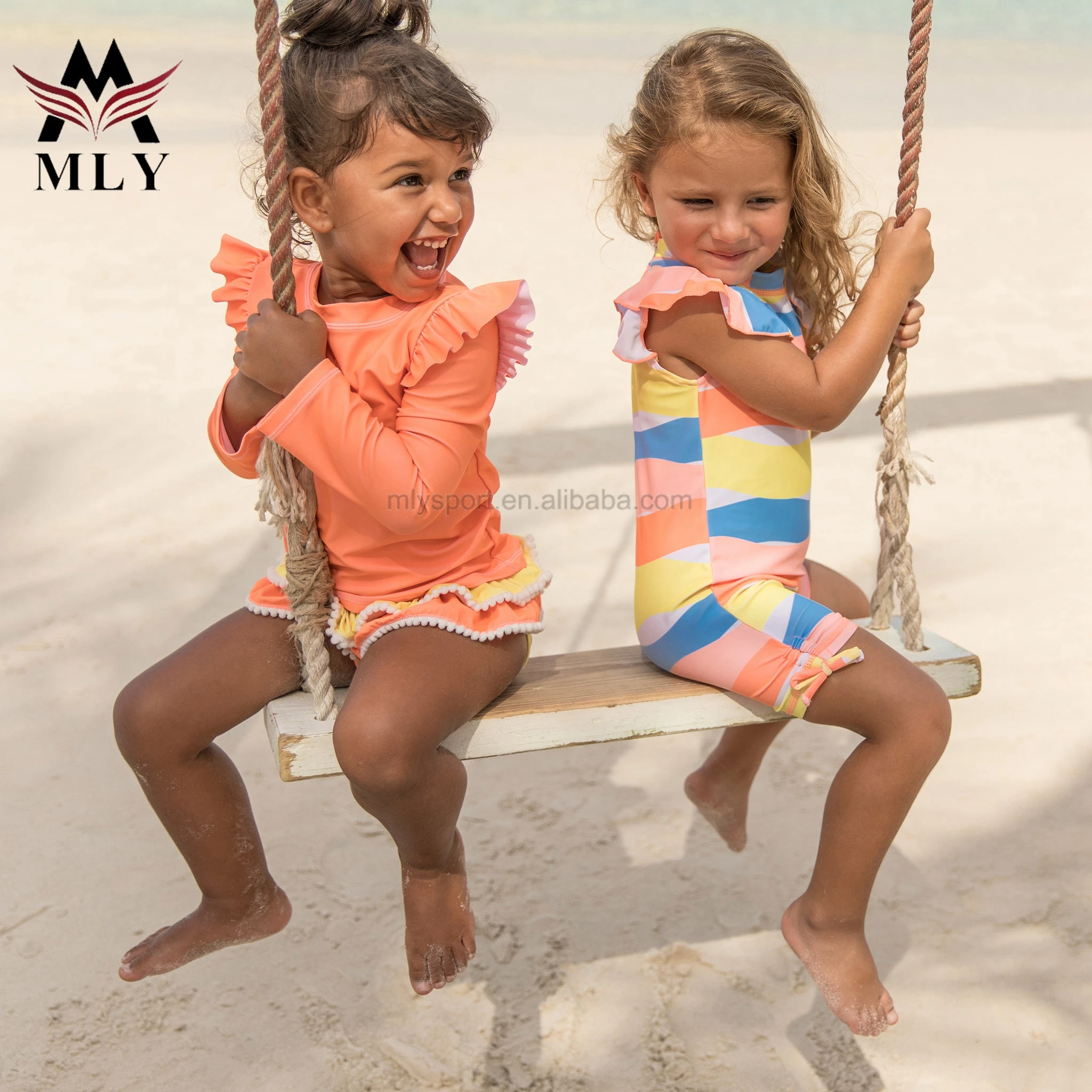 High Quality Ruffles Design Custom Swimwear Beachwear Kids Girls Kids ...