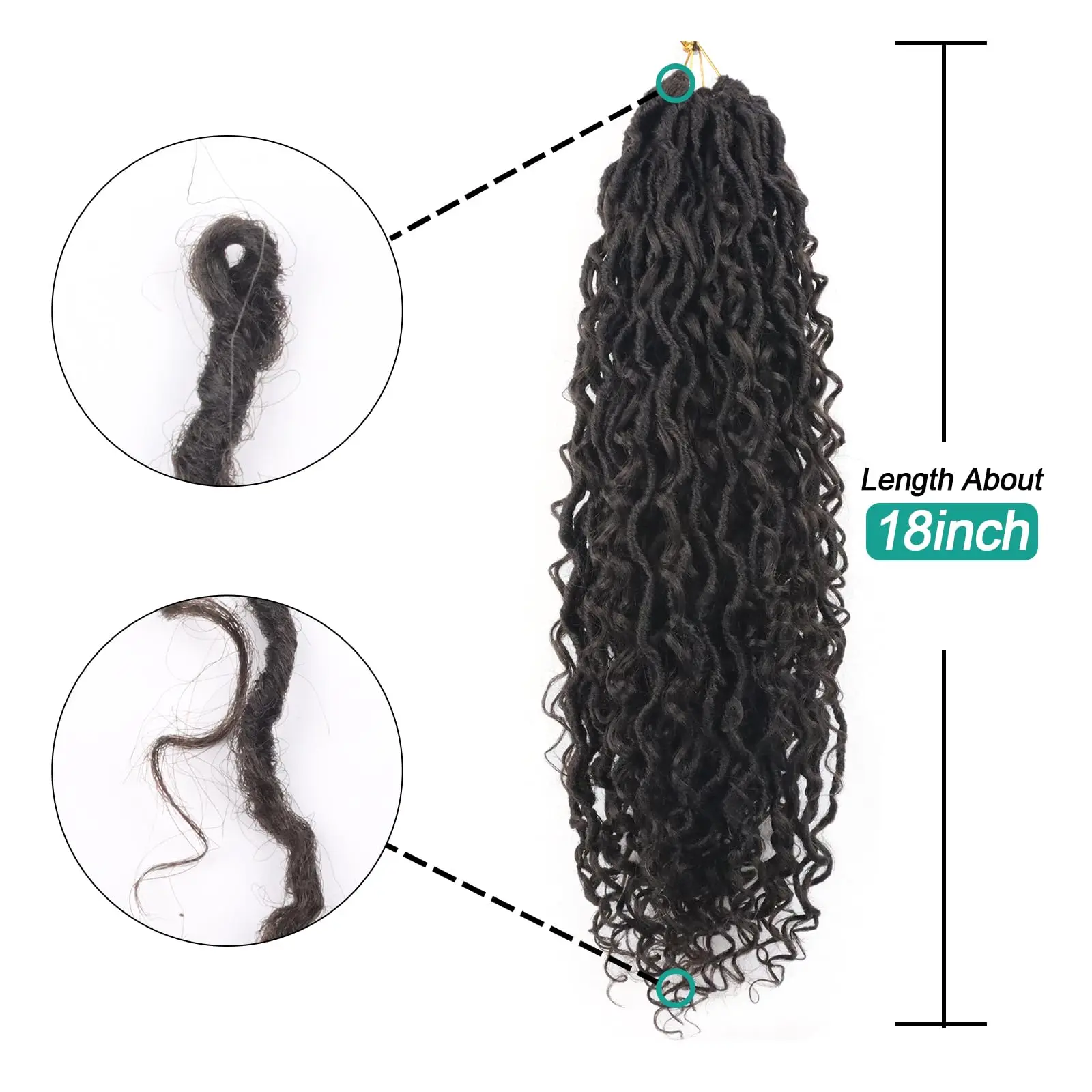River Locs Synthetic Bohemian Goddess Curly Faux Locs Crochet Braids ...