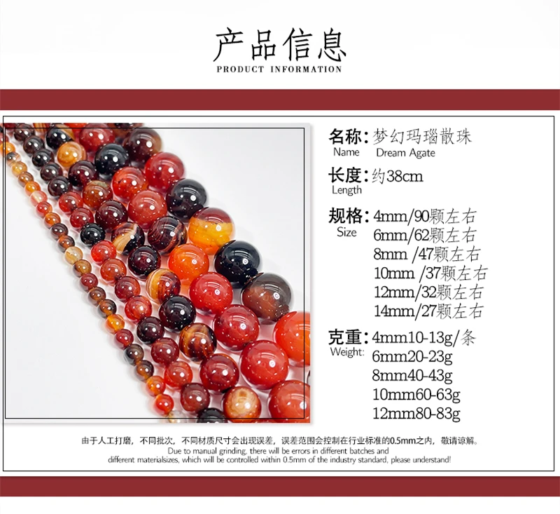 Bulk Round Natural Dream Agate Stone Loose Beads For Jewelry Making 4mm ...