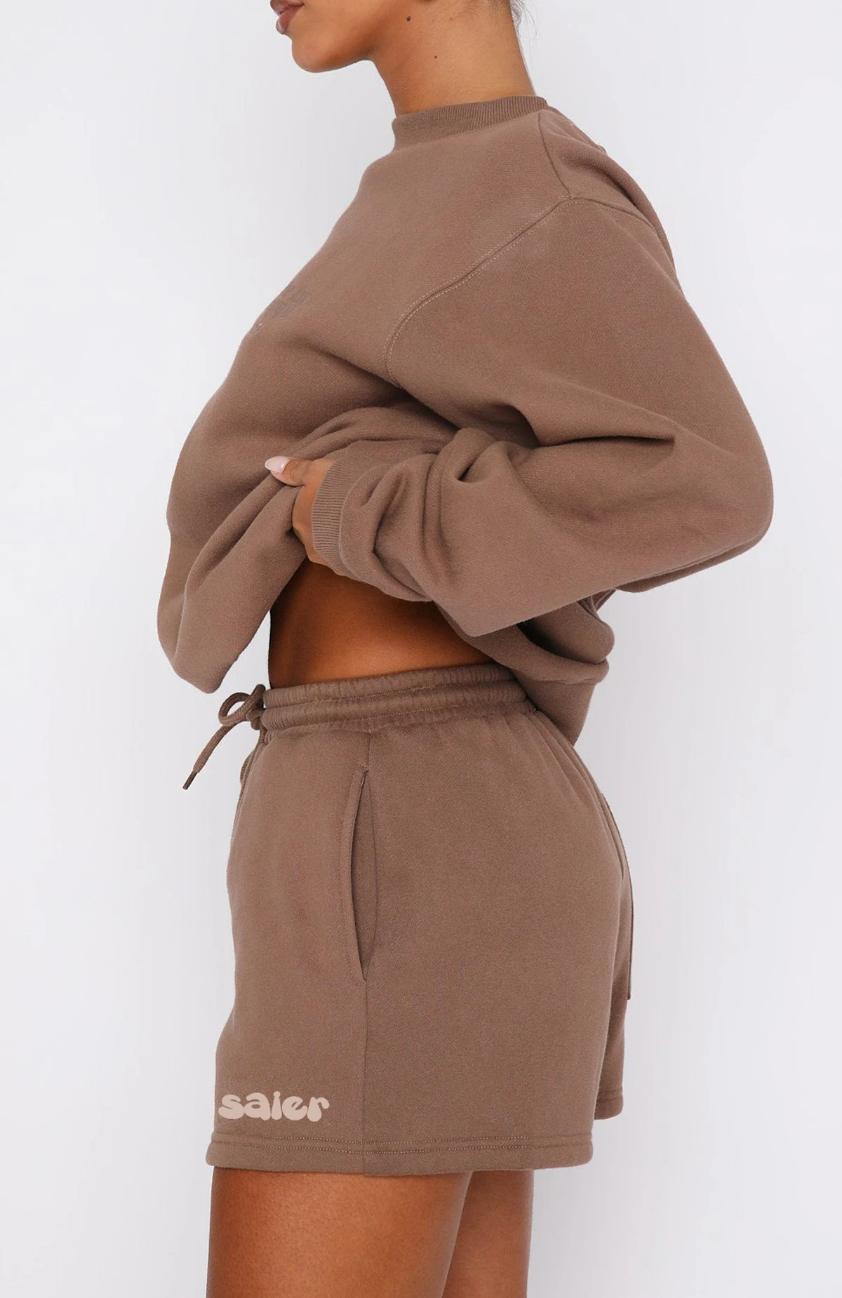 Custom Logo Sportswear Short Sweat Suit Women 2 Piece Sweatshirts And ...