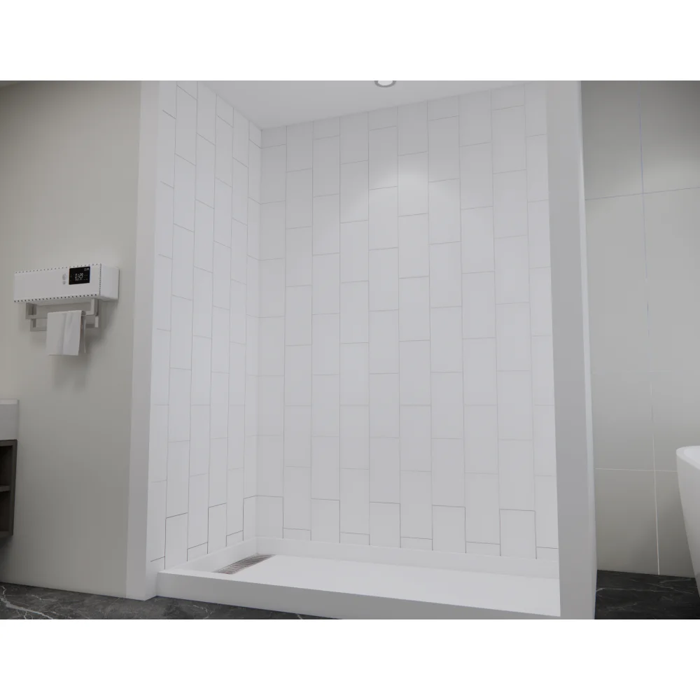 10x20'' Vertical Contemporary Cultured Marble Shower Wall Panels For Customized Bathroom ...