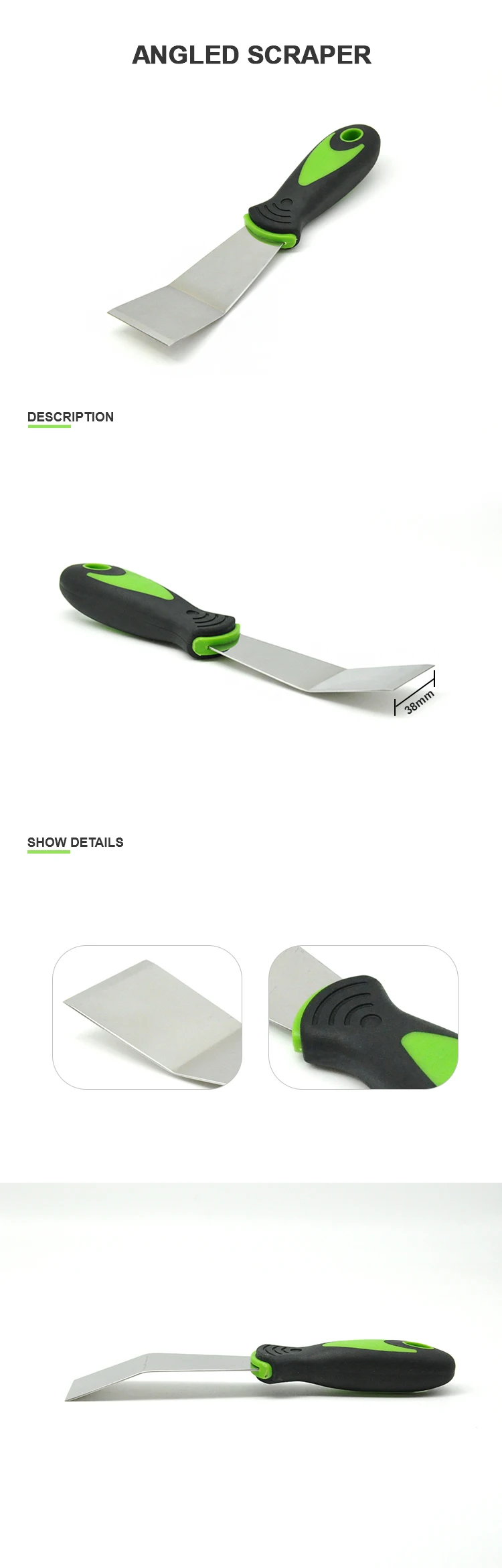 Msn Soft-grip Bent Heavy Duty Scraper Stainless Steel Mirror Polished ...