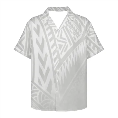 Polynesian Elei Tribal White-gray Gradient Design Custom Cotton ...