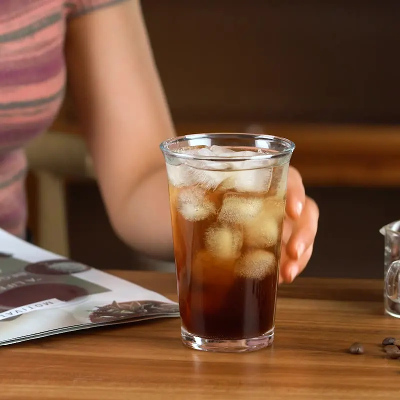 Simple and transparent glass coffee cup, bubble water cup, cold drink ...