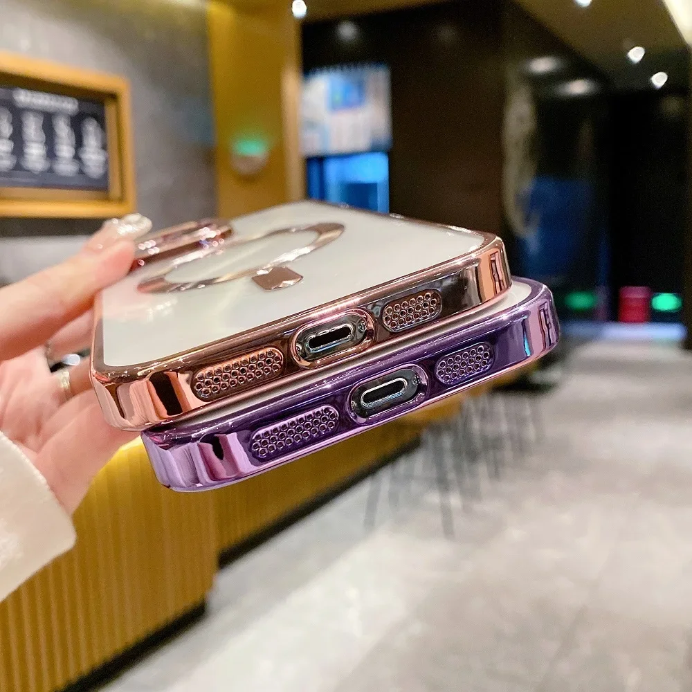 Ailestecca Magnetic Cd Plating Clear Soft Tpu Phone Cover Case With ...