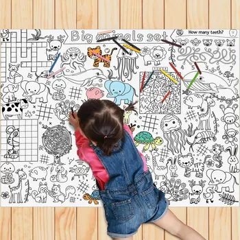 Giant Coloring Posters Mandala Animals Jumbo Diy Drawing Paper Large ...