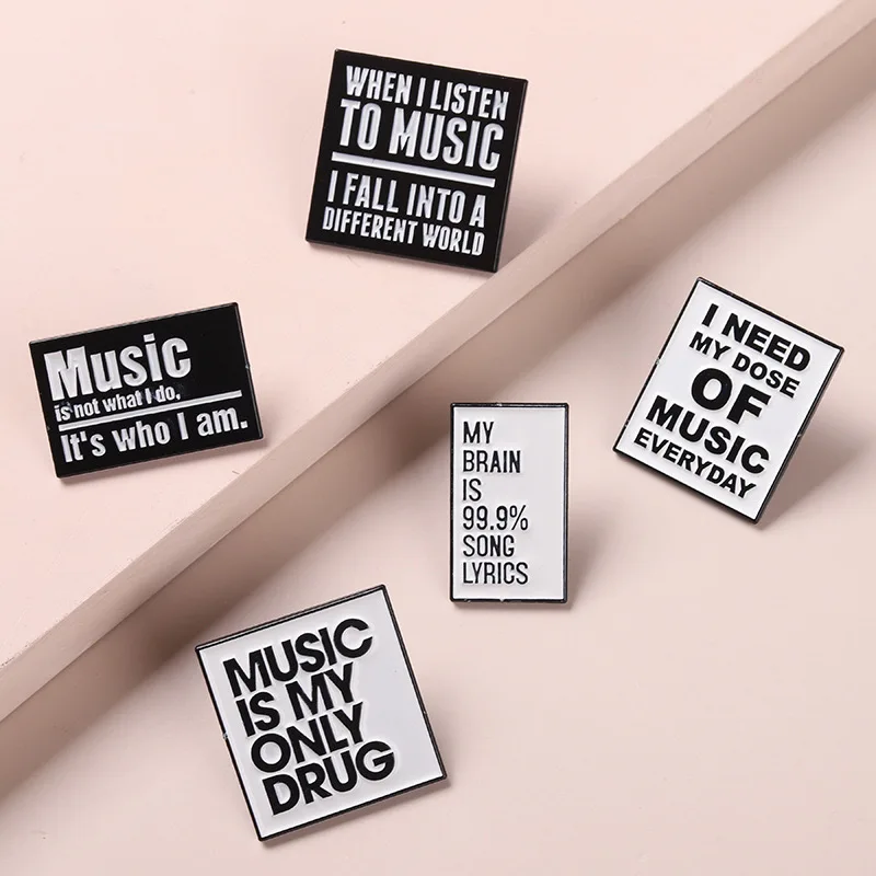 Wholesale Custom Hard Enamel Metal Badges Crafts Music Pins with Silk ...