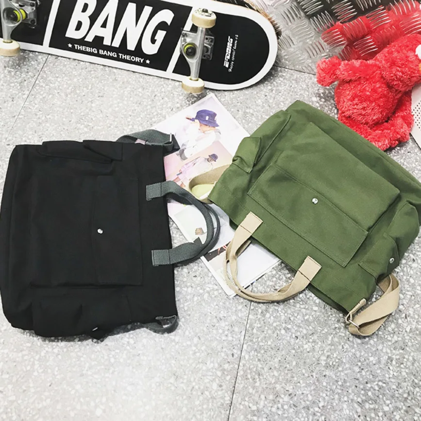 Advanced Quality Fashion Large Capacity Shoulder Solid Color Canvas ...