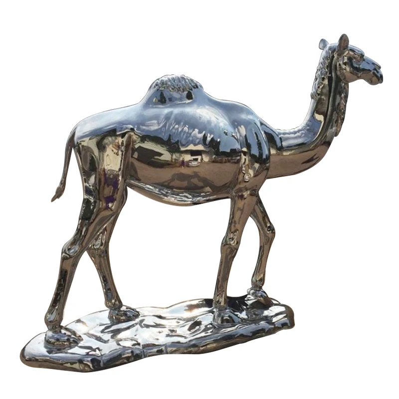 Mirror Smooth Camel Metal Sculptures Llama Metal Statue Camelidae ...