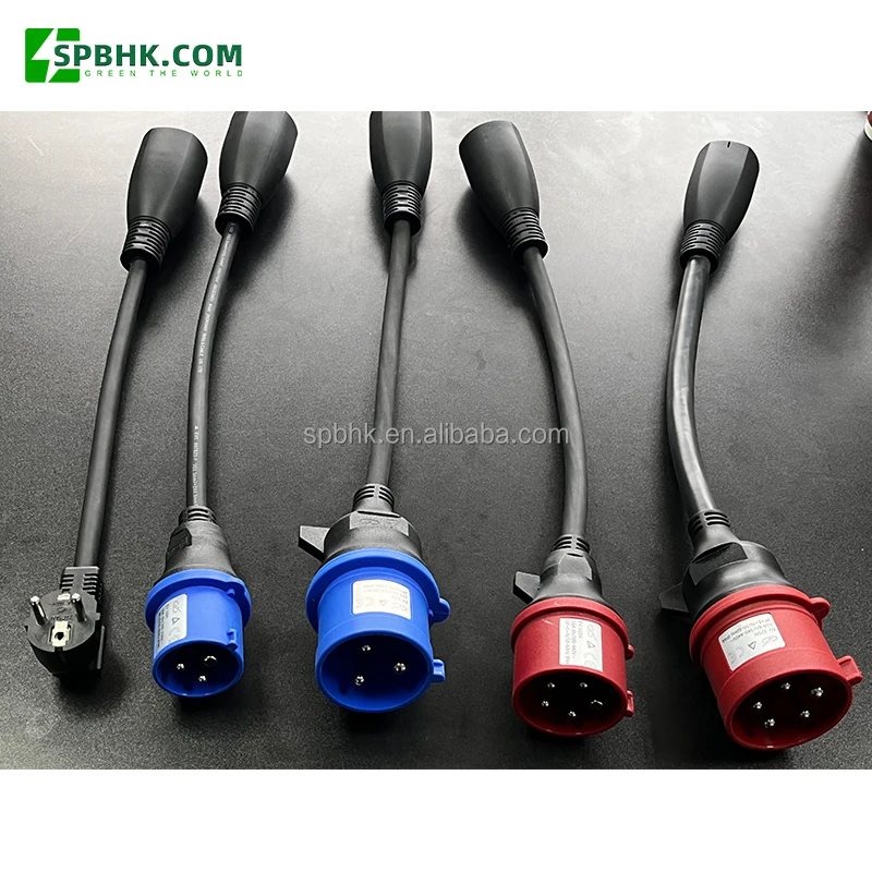 Mobile Ev Charger Wifi App Nema5-15 Nema14-50 Plugs Kit Type 1 Red Cee ...