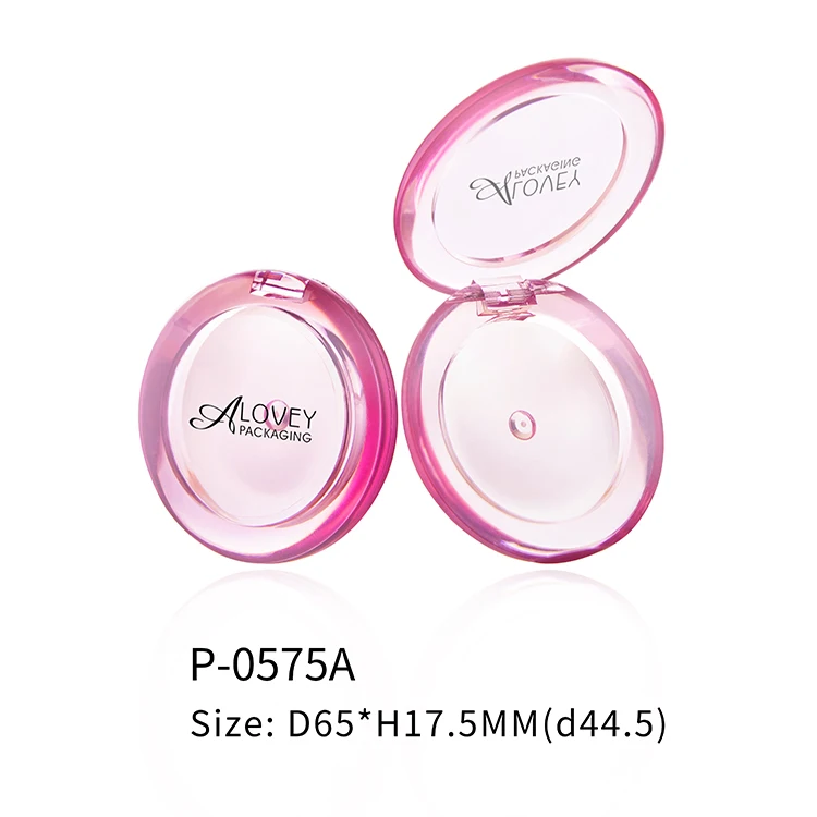 Curved Cap Single Eyeshadow Empty Container Highlighter Case Clear Pink ...