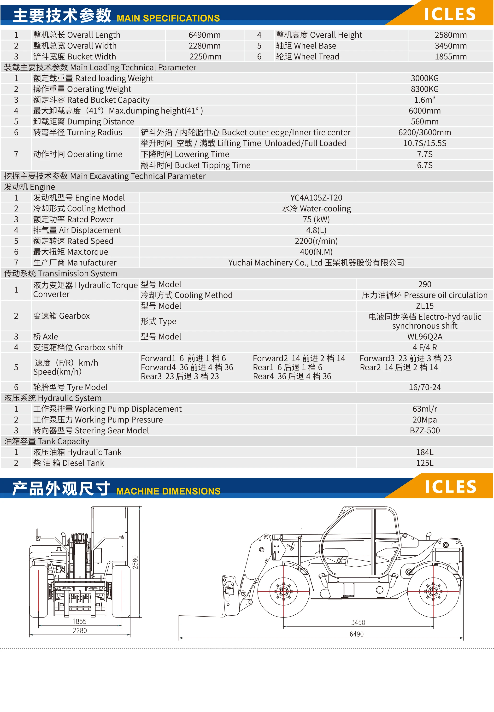 17 Meter Height Telescopic Boom Loaders 4.5ton Telehandlers Forklift ...