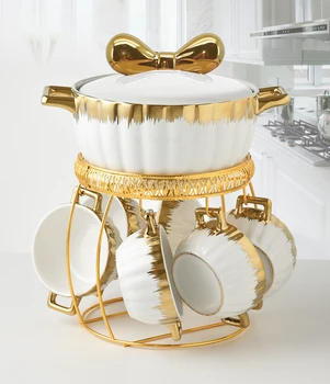 Hot Selling Ceramic Gold Cooking Pot Cookware Set Casserole Ceramic ...