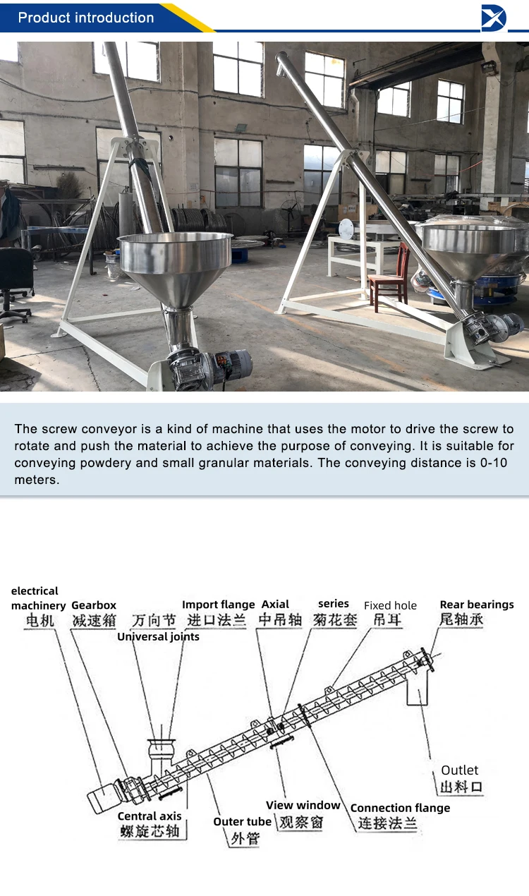 Inclined Screw Conveyor Auger Feeder Conveyor For Food Powder Fodder ...
