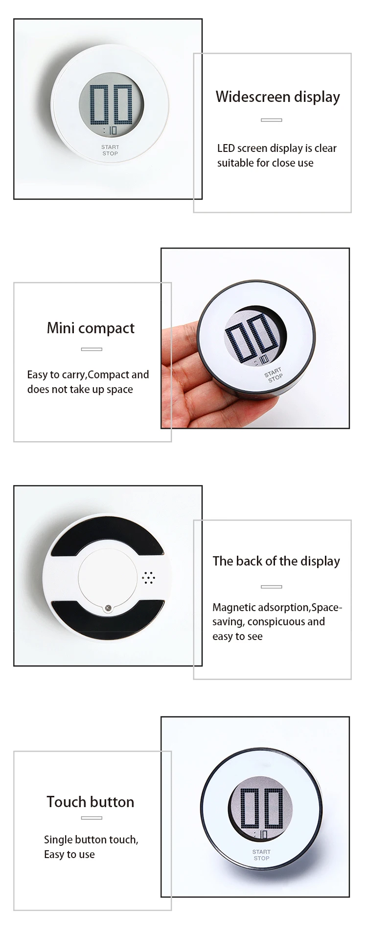 Digital Timer With Alarm Clock Mirror Screen Install Bracket Design Usb ...