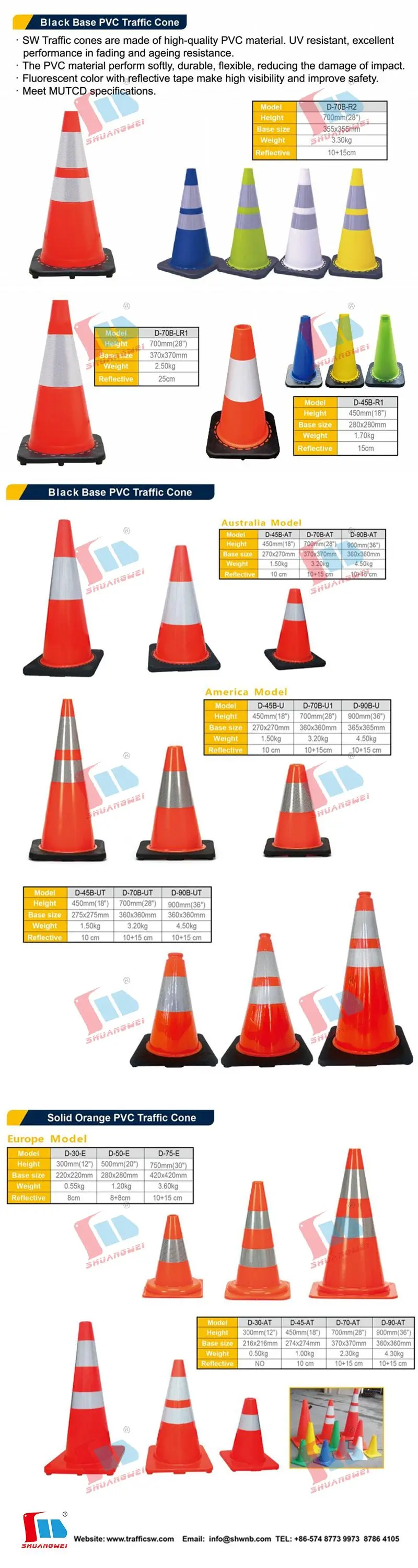 26 Years Production Experience 700mm 28inch Road Safety Traffic Pylon ...