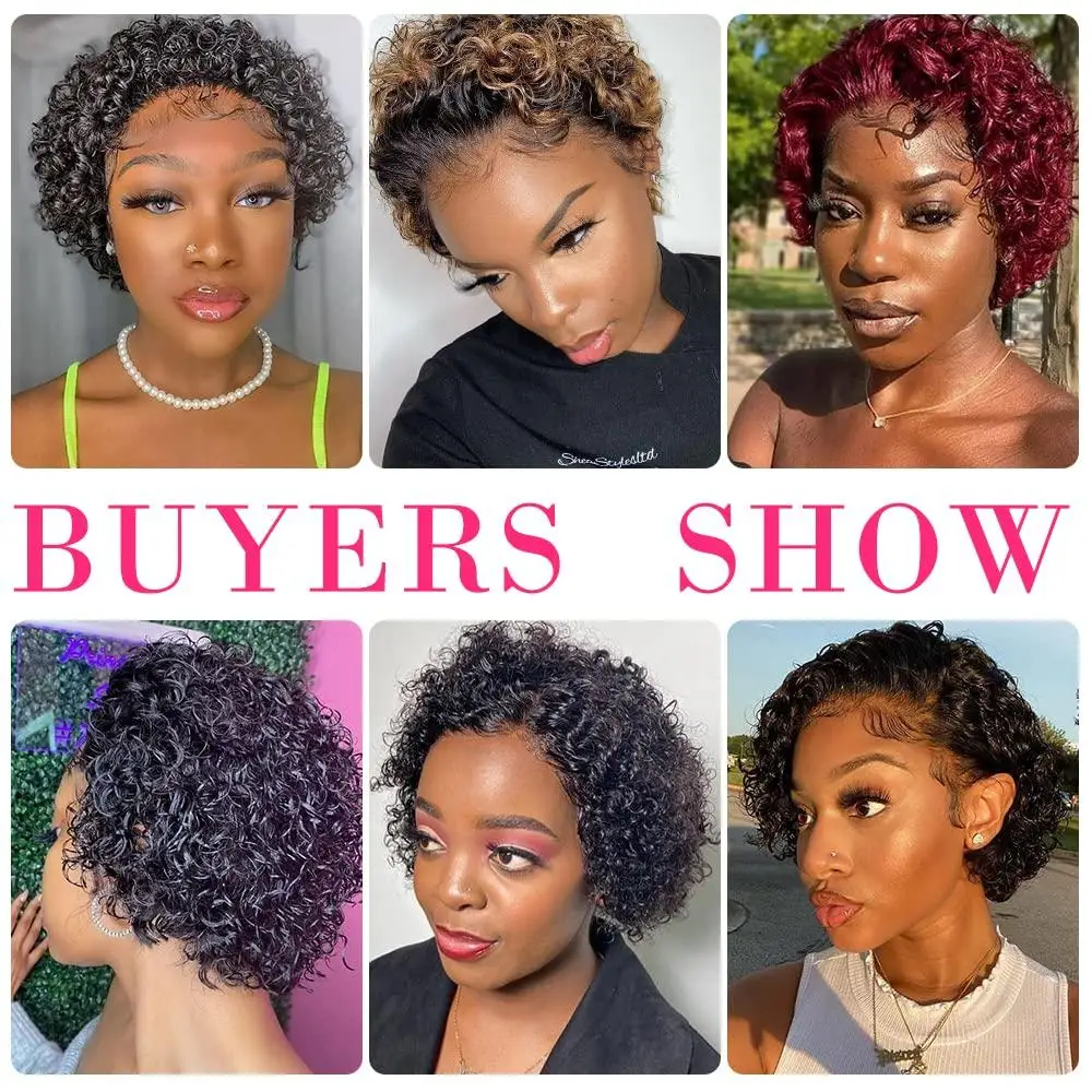 Deep Water Wave Short Pixie Cut Lace Front Wig for Black Women