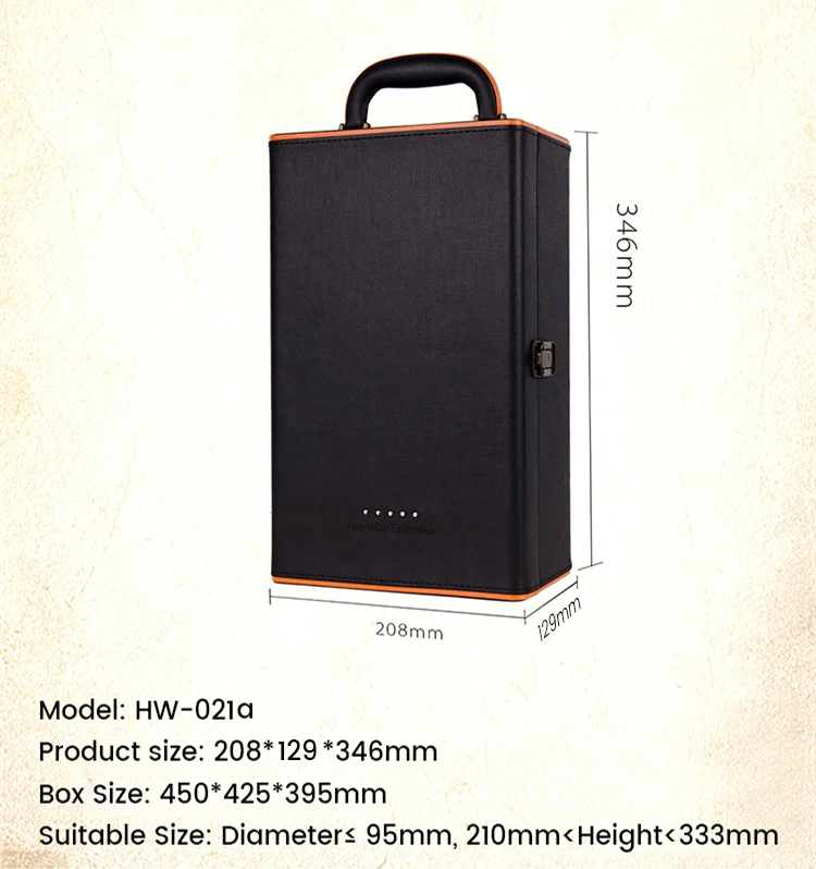 Elegant Wine Carry Case - Double Red Wine Box Gift Box