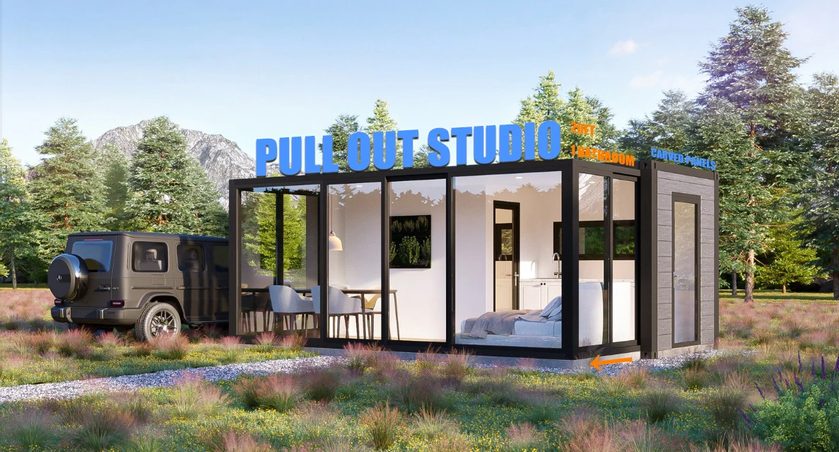 20ft 40ft Slide Out Push Pull Fold Out House Pre Build Mobile Pod ...