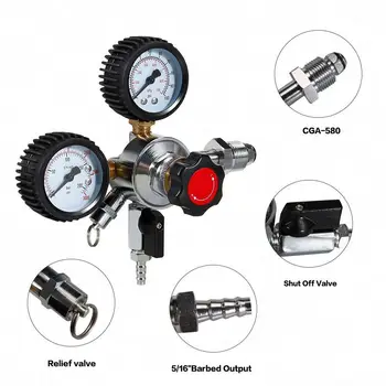 N2 Nitrogen Cylinder Tank Reg Ator Gas Pressure Beer Keg Reg Ator ...