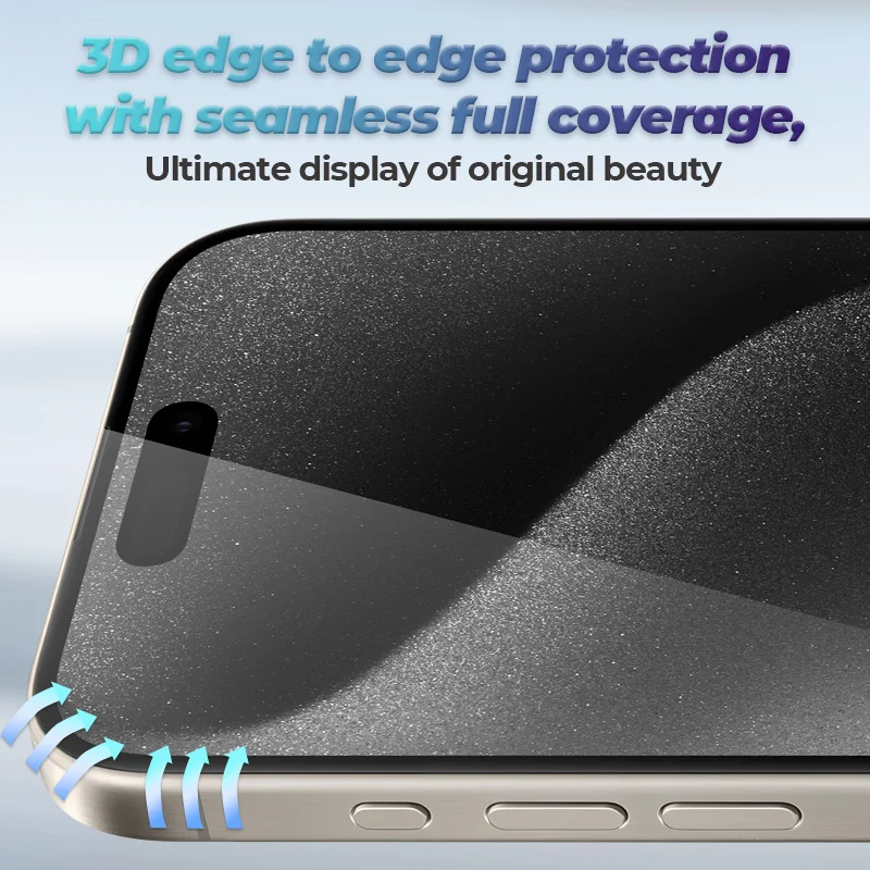 3D Screen Protector for Iphone 15 Pro - Blueo Tempered Glass