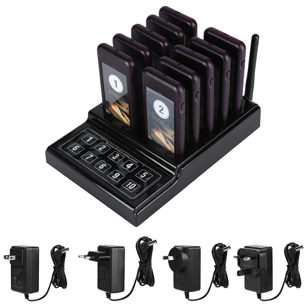 Restaurant Wireless Pager System 10-channel Guest Paging Waiter Calling ...