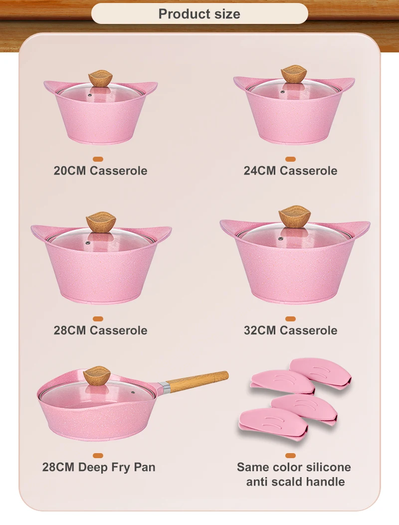 Cooklover 8pcs Diecast Aluminum Nonstick Ceramic Cooking Pot Cookware ...