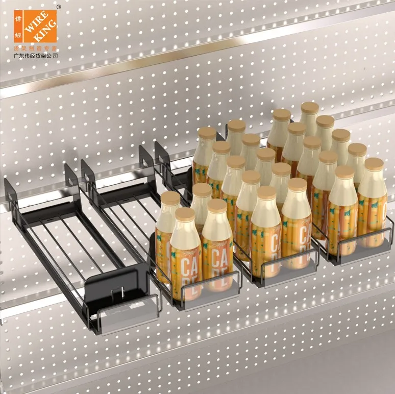Supermarket Shelves Shelf Drink Pusher Organizer Pusher Convenience Store Spring Loaded Shelf ...