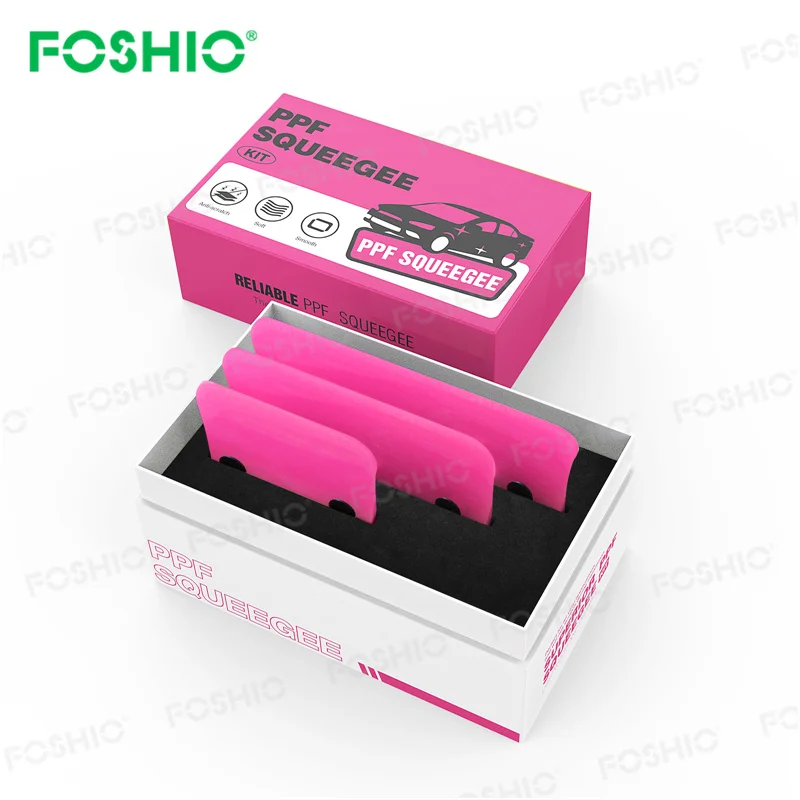 Foshio Customize Logo Car Window Tint Tool PPF Squeegee Set with Magnet